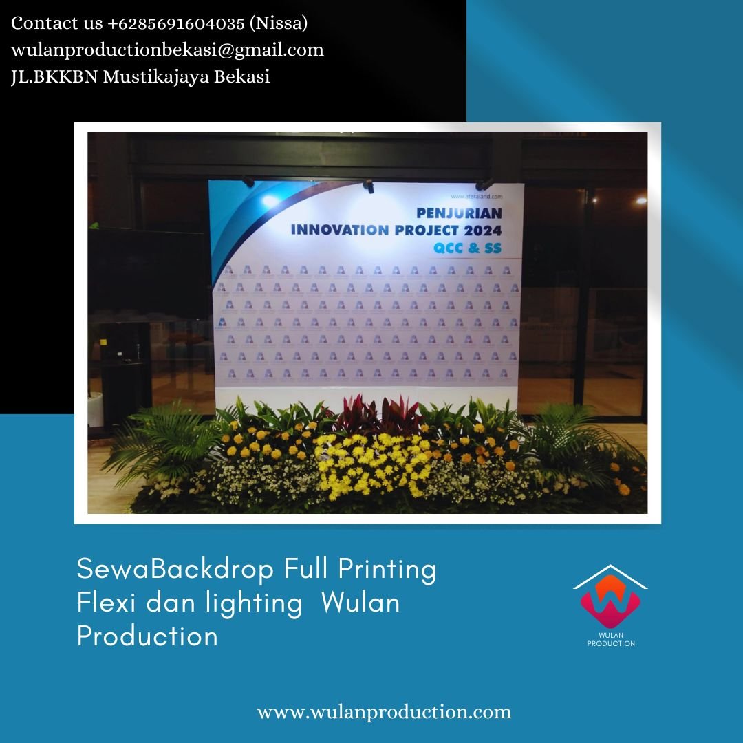 Sewa Backdrop Full Printing Flexi dan lighting Jakarta