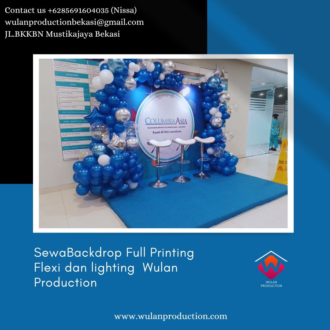 Sewa Backdrop Full Printing Flexi dan lighting Jakarta