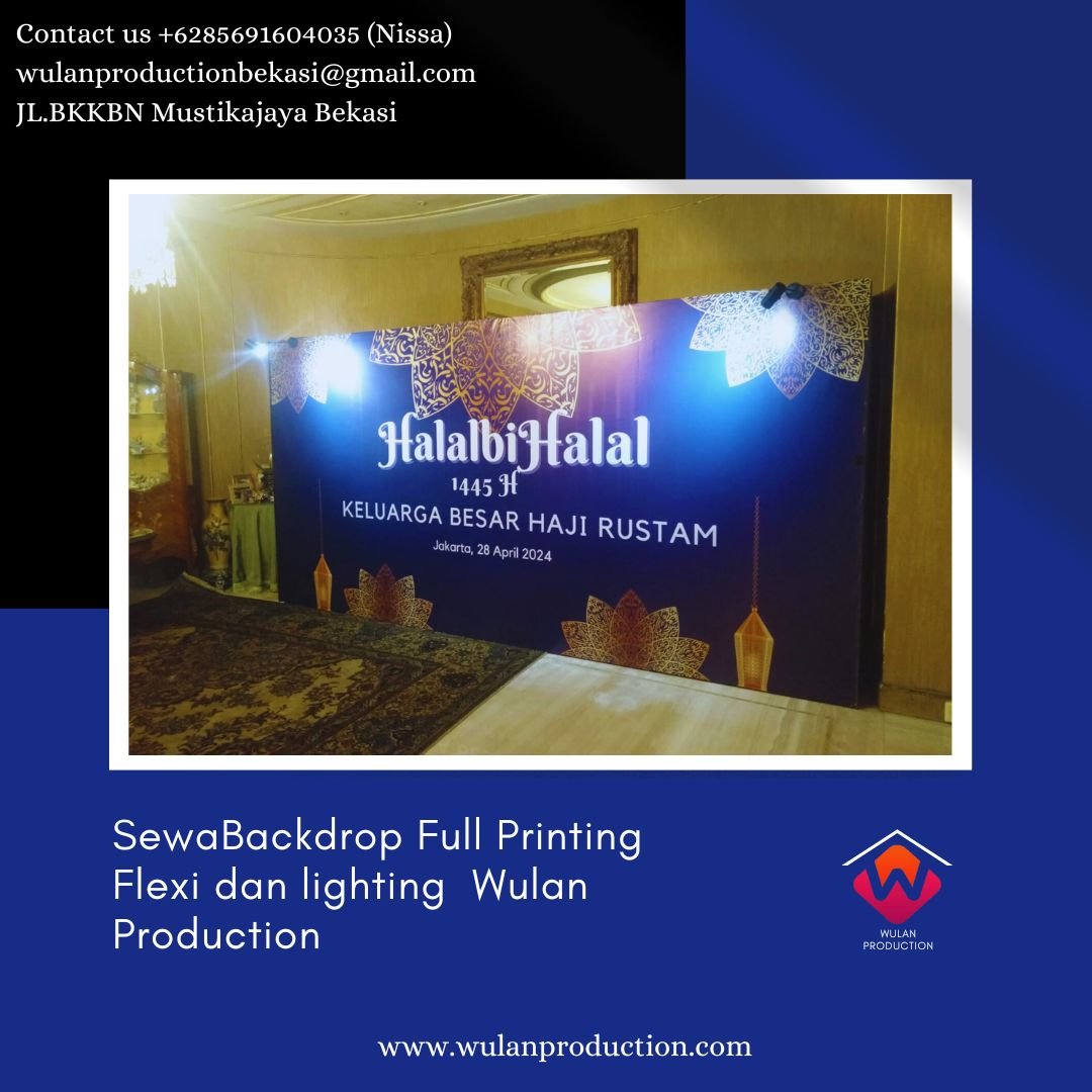 Sewa Backdrop Full Printing Flexi dan lighting Jakarta