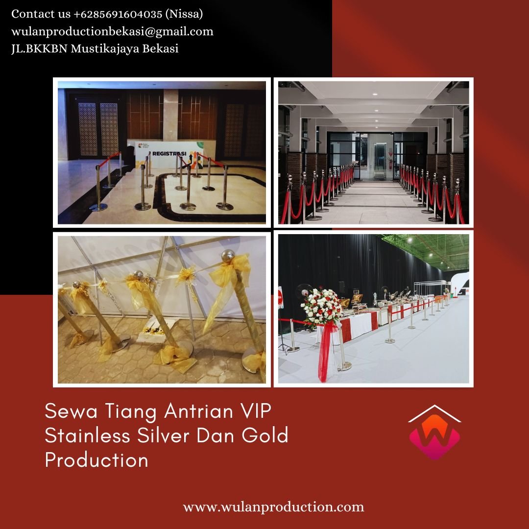 Menyewakan Tiang Antrian VIP Stainless Silver Dan Gold