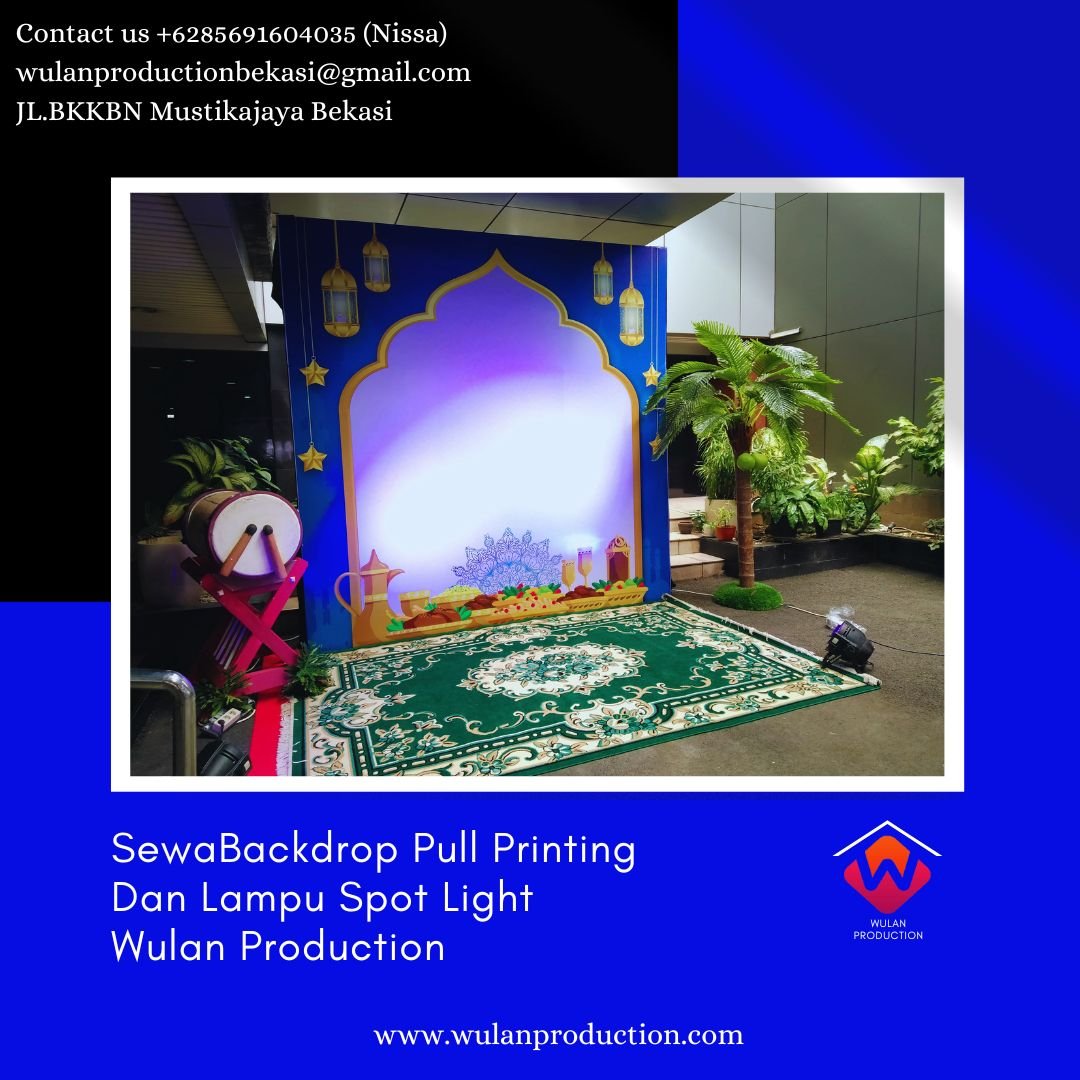 Rental Backdrop Full Printing Dan Lampu Spot Light di Jakarta