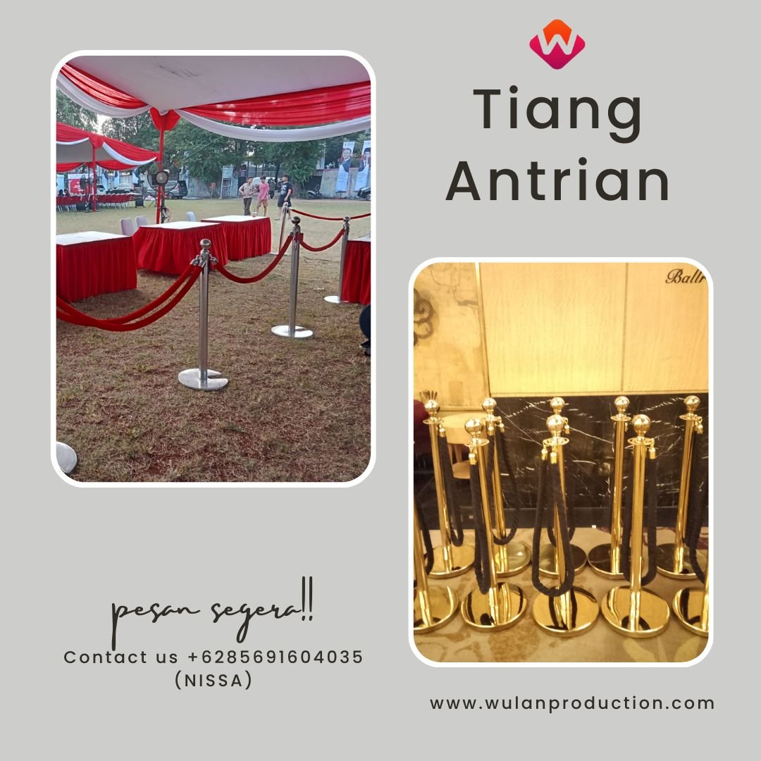 Rental Stainless Tiang Antrian Warna Silver Gold Dan Hitam