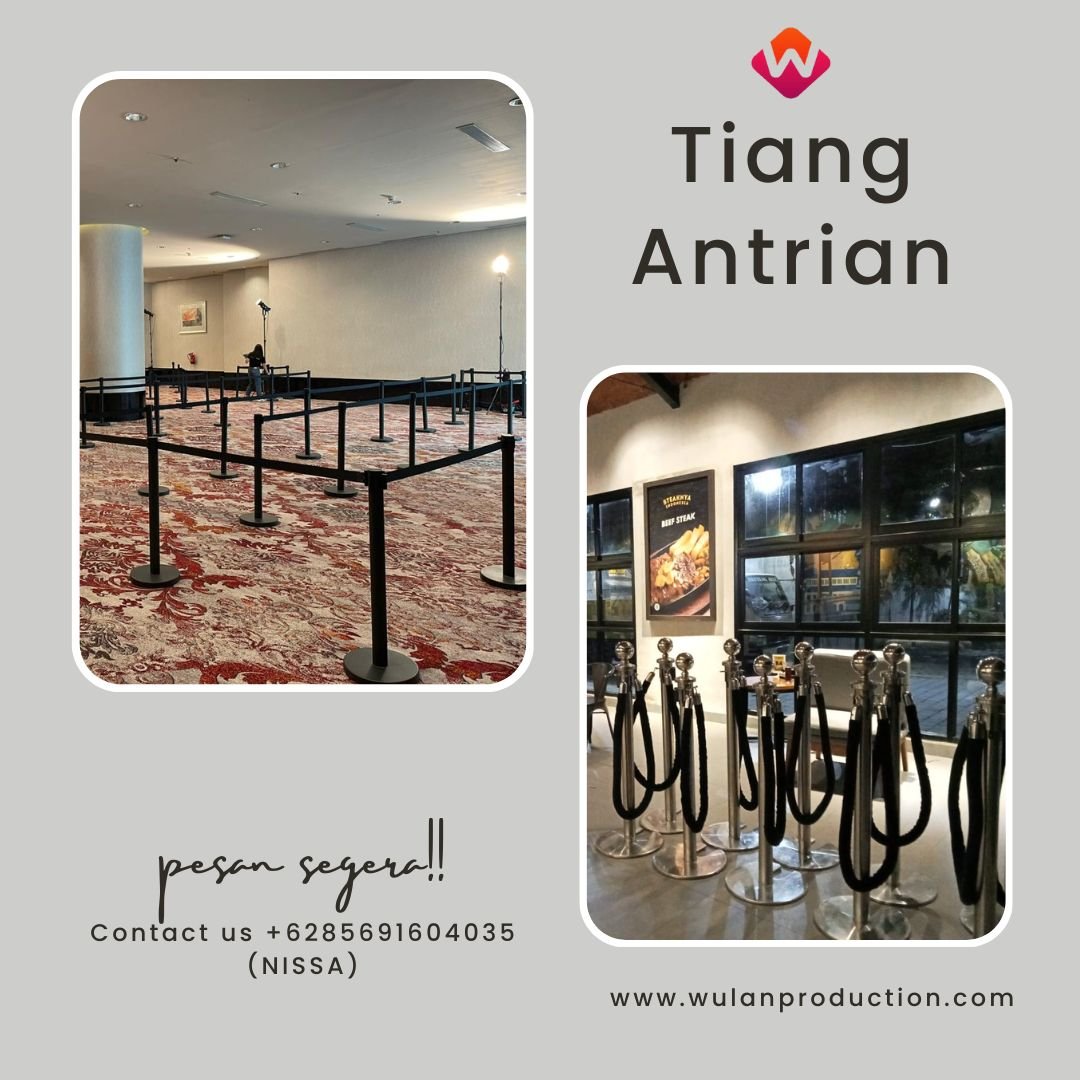 Rental Stainless Tiang Antrian Warna Silver Gold Dan Hitam