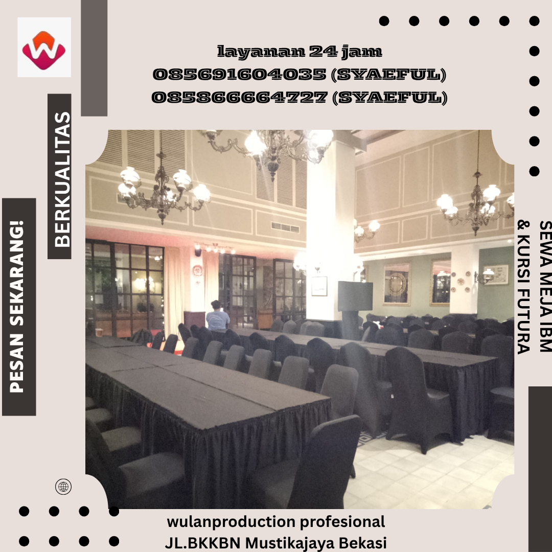 Layanan Sewa Meja IBM & Kursi Futura Cover Hitam Di Bogor