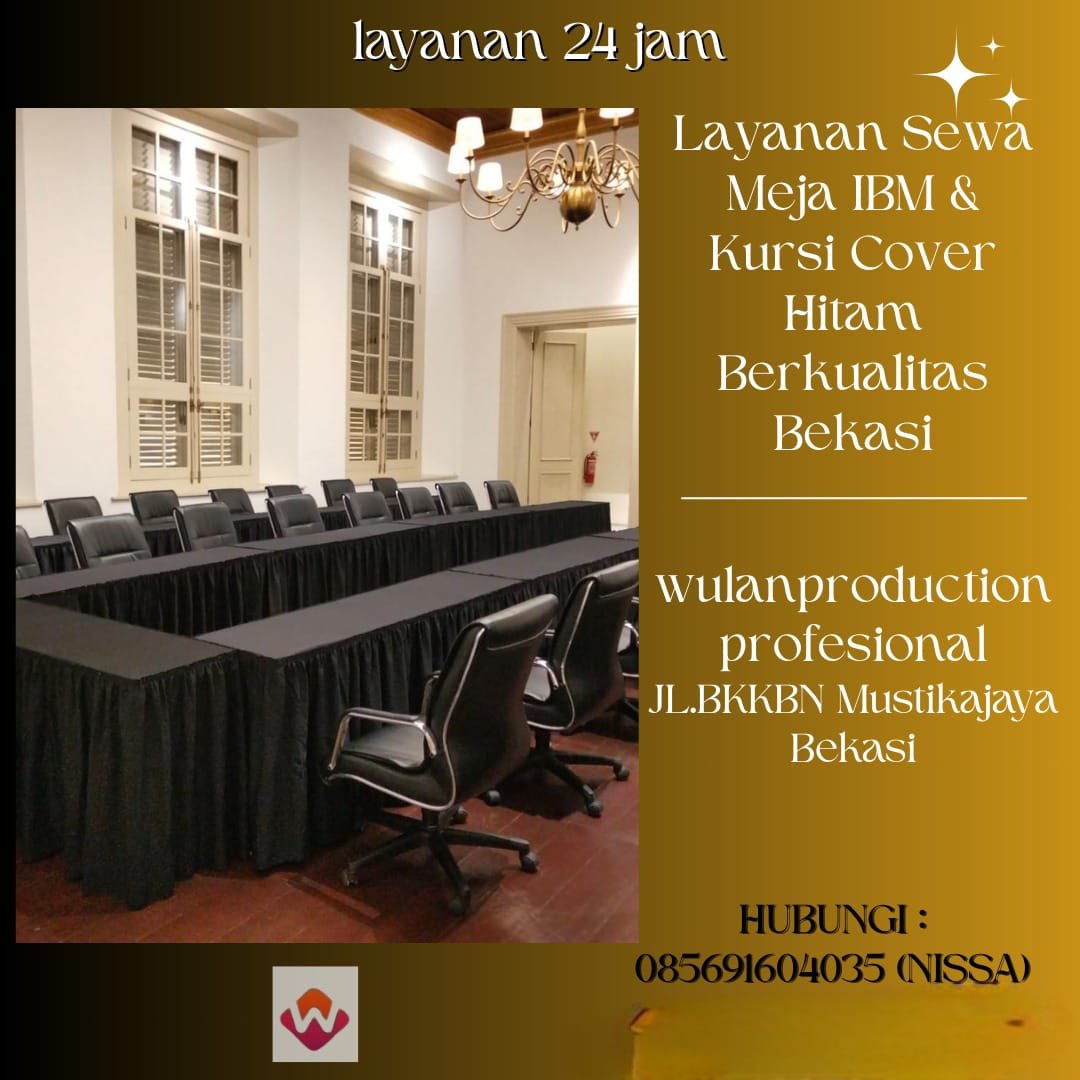 Layanan Sewa Meja IBM & Kursi Cover Hitam Berkualitas Bekasi