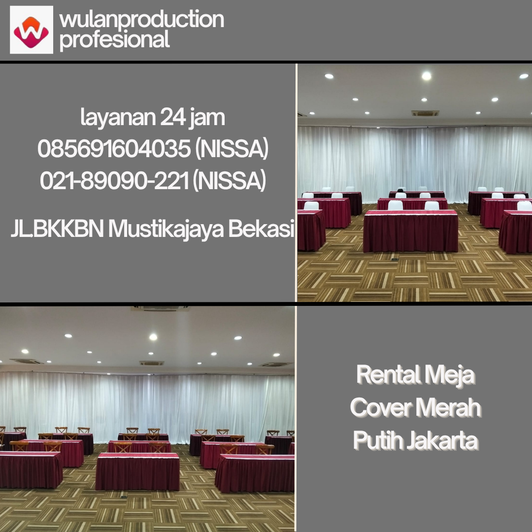 Rental Meja Cover Merah Putih Jakarta