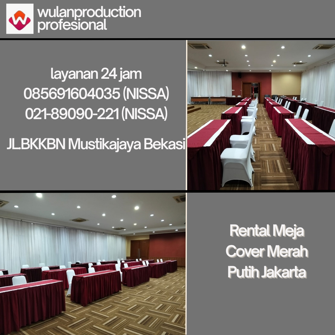 Rental Meja Cover Merah Putih Jakarta